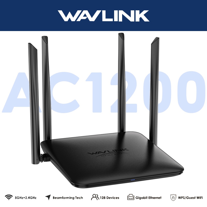 WAVLINK 1200Mbps Dual Band Gigabit WiFi Router Supports MU-MIMO ...