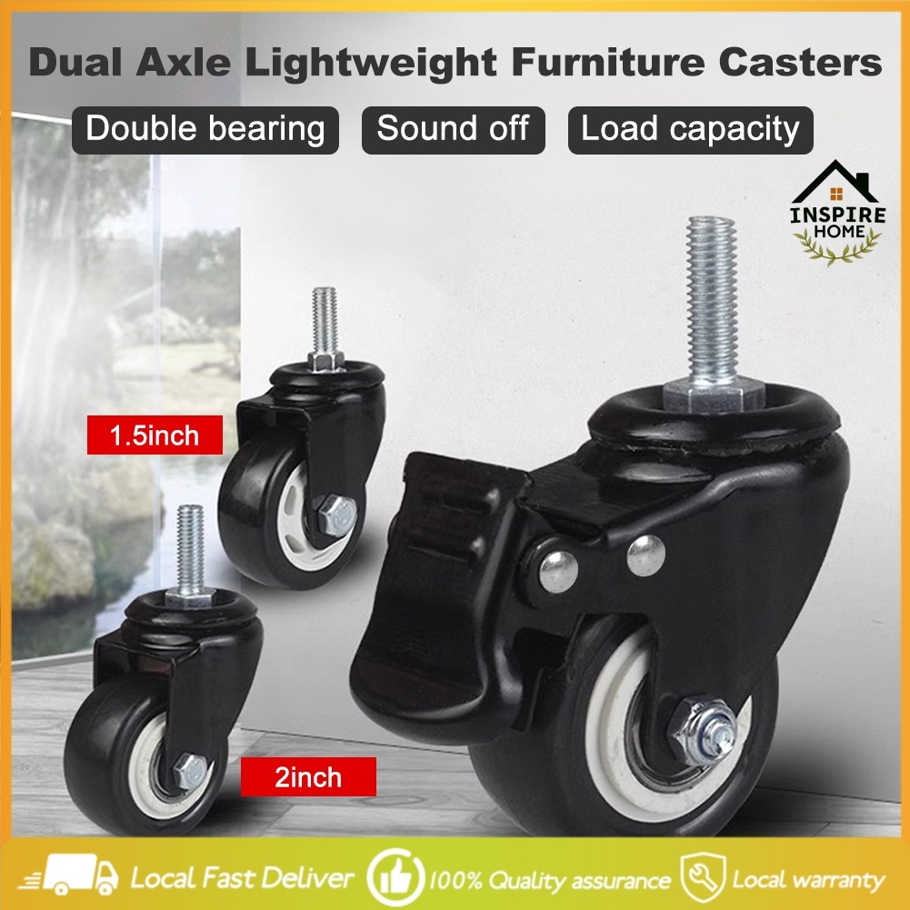 1.5-2 Inch Black Rubber Caster Wheels/Heavy-Duty Caster for Office and ...