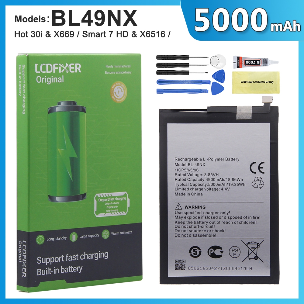 Battery BL-49NX For infinix Smart 8 X6525 / Smart 7 HD X6516 / Hot 30i ...