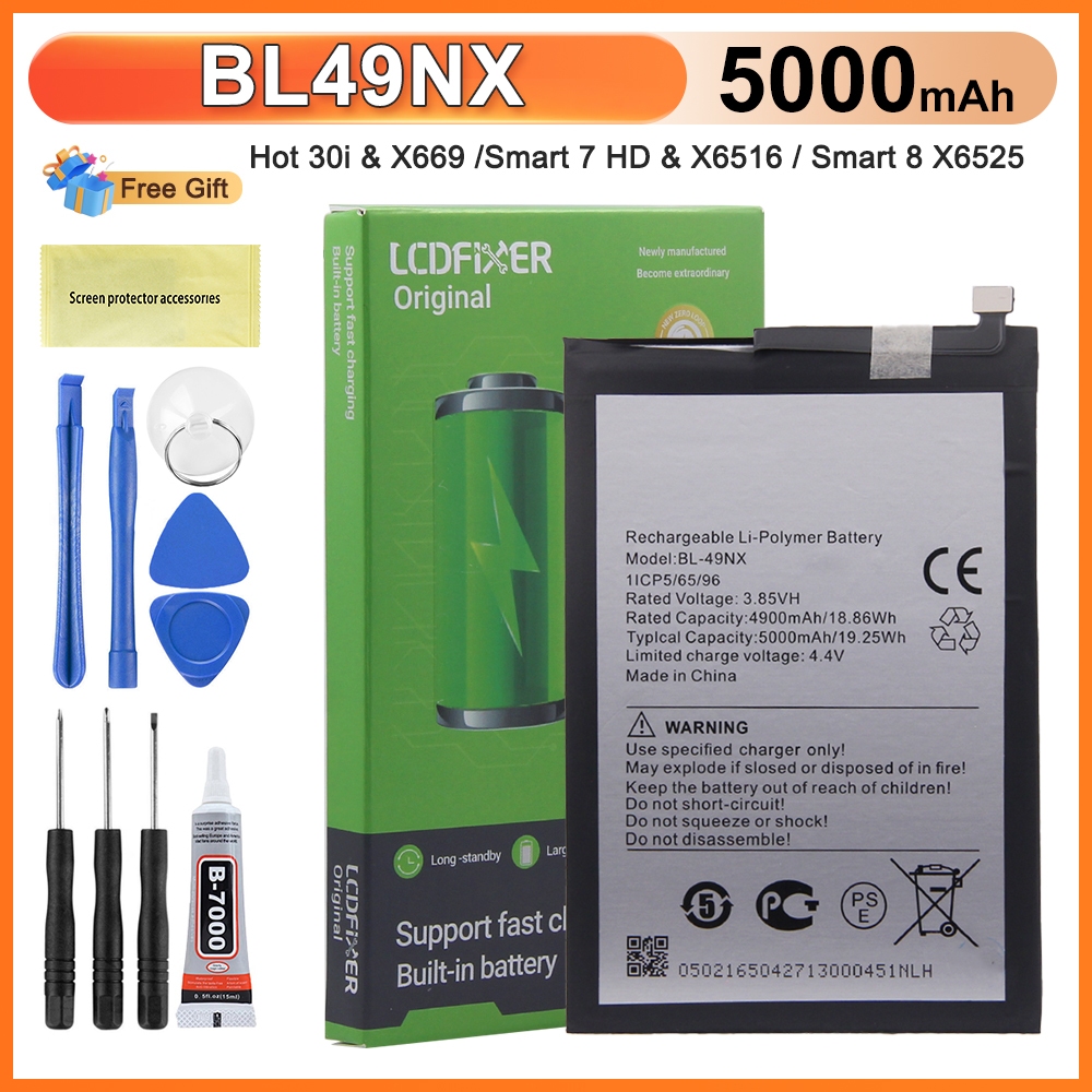 BL-49NX Phone Battery For infinix Smart 8 Hot 30i Smart 7 HD BL-49NX ...
