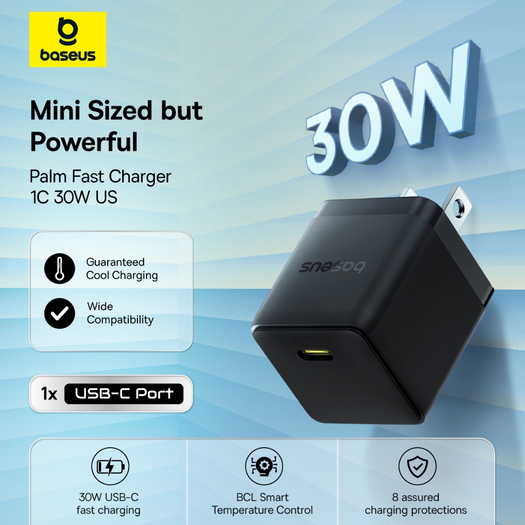 Baseus 30W Fast Charger Type-C Quick Charging Portable Phone Charger Support Type C PD Fast ...