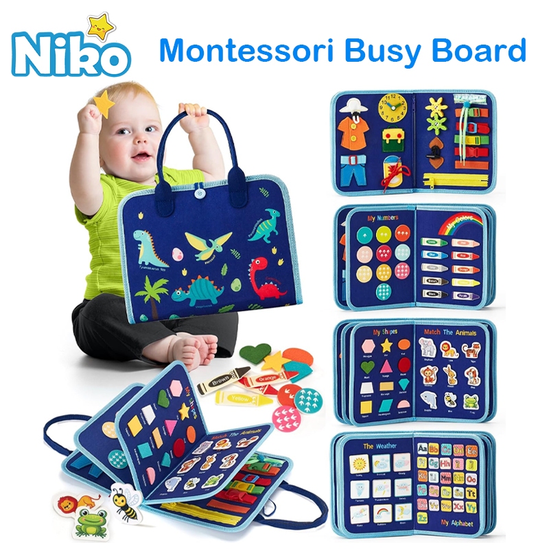 NIKO Busy Board Montessori Toy Early Education Toy Learning Board ...