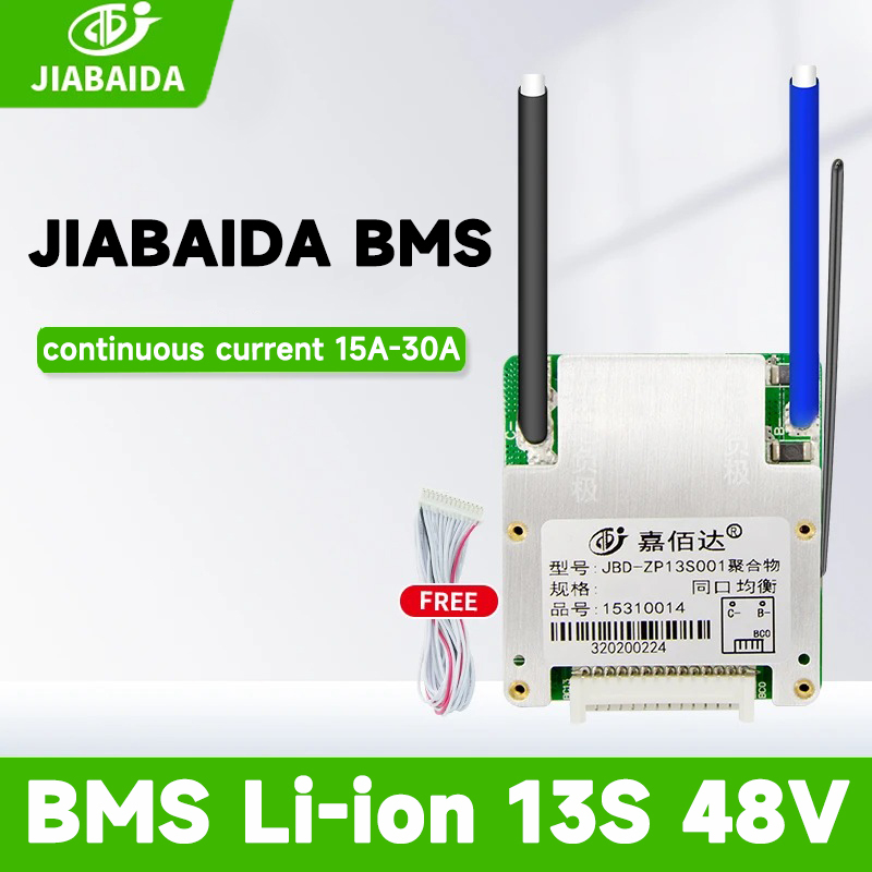JBD BMS 13S 48V Li-Ion 3.7V Lithium Battery JIABAIDA BMS 15A 20A 25A ...