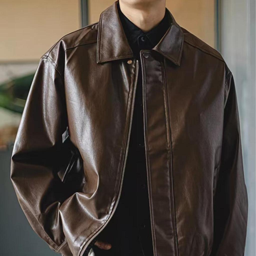 [M-2XL]Men's Autumn and Winter American-style PU Leather Jacket, High ...