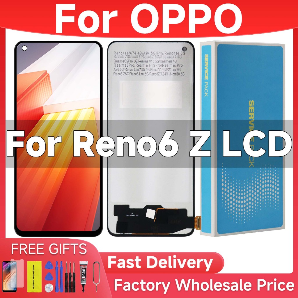 LCD For OPPO Reno6 7 8 Z CPH2237 Display Touch Screen Assembly Reno 6Z 7Z 8Z 5G Replacement AZYQ ...