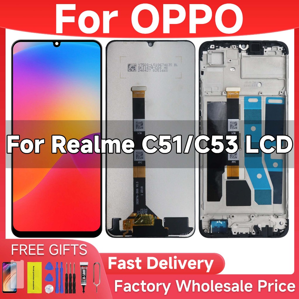 LCD For Oppo Realme C51 C53 N53 C36 C60 / Realme Note 50 LCD Display Touch Screen Digitizer ...