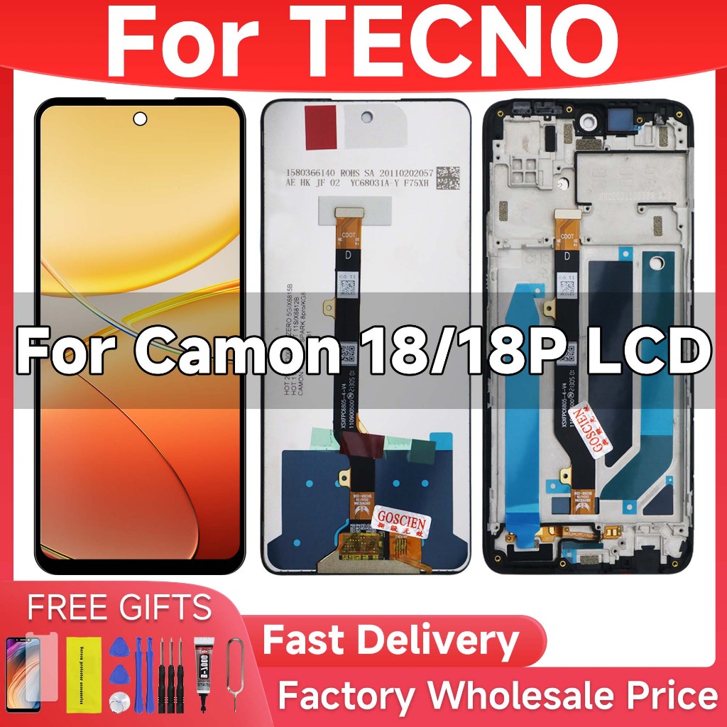LCD For Tecno Camon 18 18P CH6 CH6n CH7n CH7 LCD With Touch Screen ...