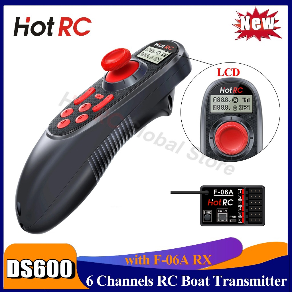 (On-hand) HOTRC DS-600 6CH Transmitter 2.4GHz Remote Controller PWM 6 ...