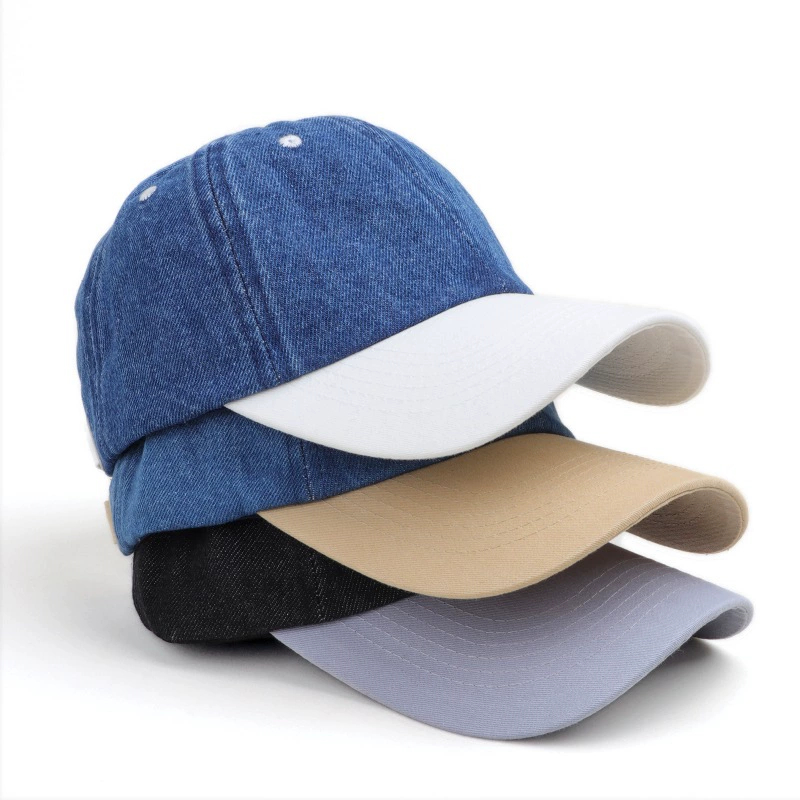 Ruomu Men's and women's denim stitching two-color baseball caps ...