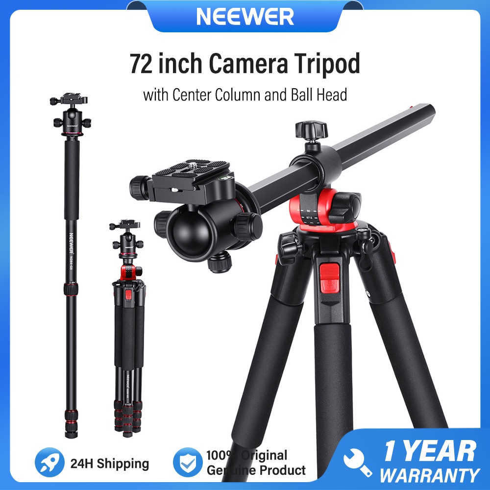 NEEWER 72 inch Camera Tripod Monopod with Center Column and Ball Head ...