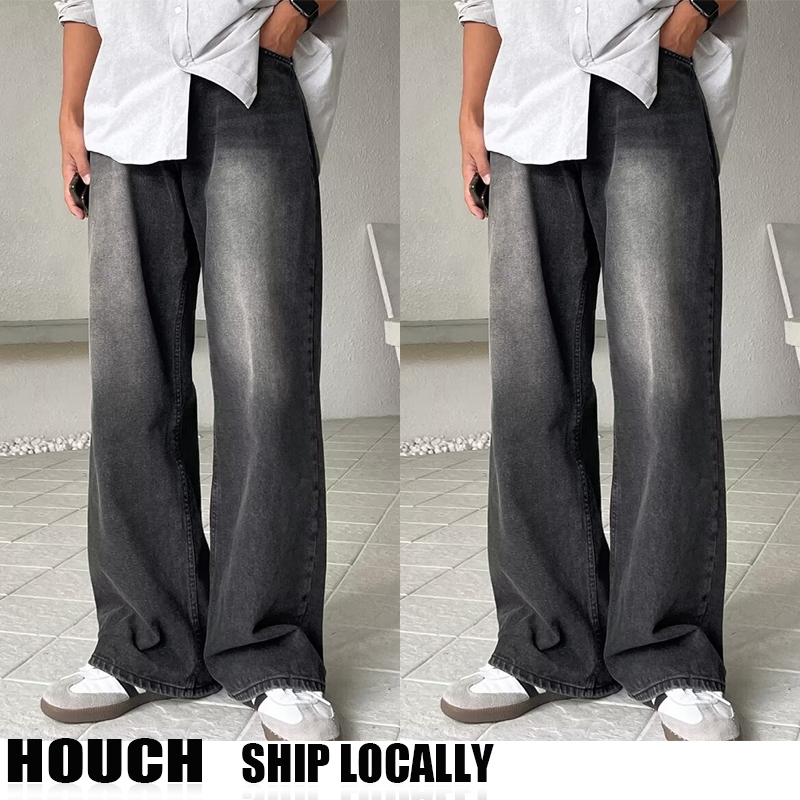 Houch Ready to ship COD American Vintage Black Grey New Wide Leg Jeans ...