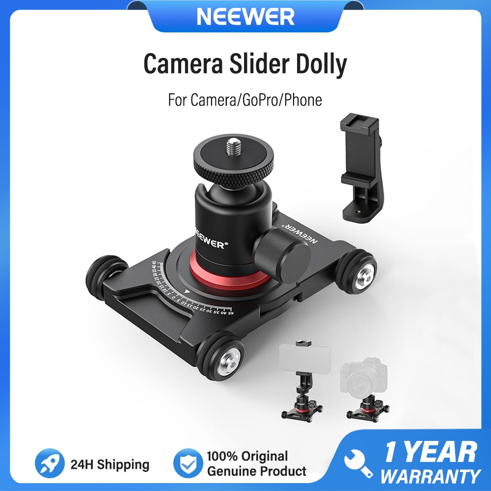 NEEWER Camera Phone Table Slider Dolly with Ball Head & Phone Clamp ...