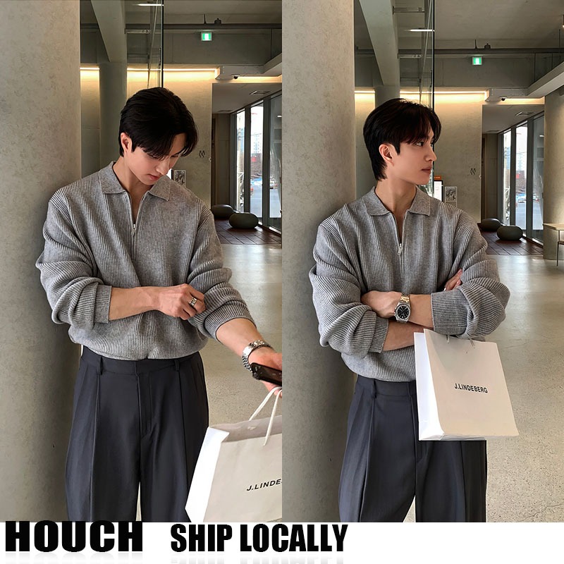 Houch Ready Stock Cod Men's roll-neck polo Korean long-sleeved shirt ... Houch Ready Stock Cod Men's roll-neck polo Korean long-sleeved shirt ...