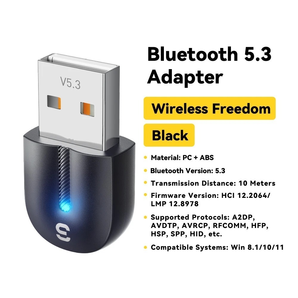 Essager USB Bluetooth Adapter Dongle Bluetooth 5.3 for PC Laptop ...