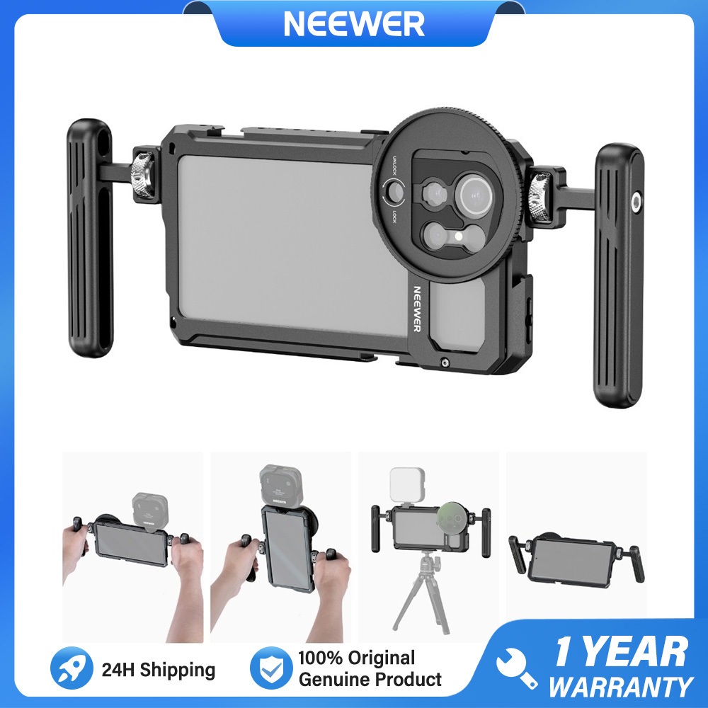 NEEWER Cage Video Rig with Dual Side Handles, 67mm Lens Filter Thread ...