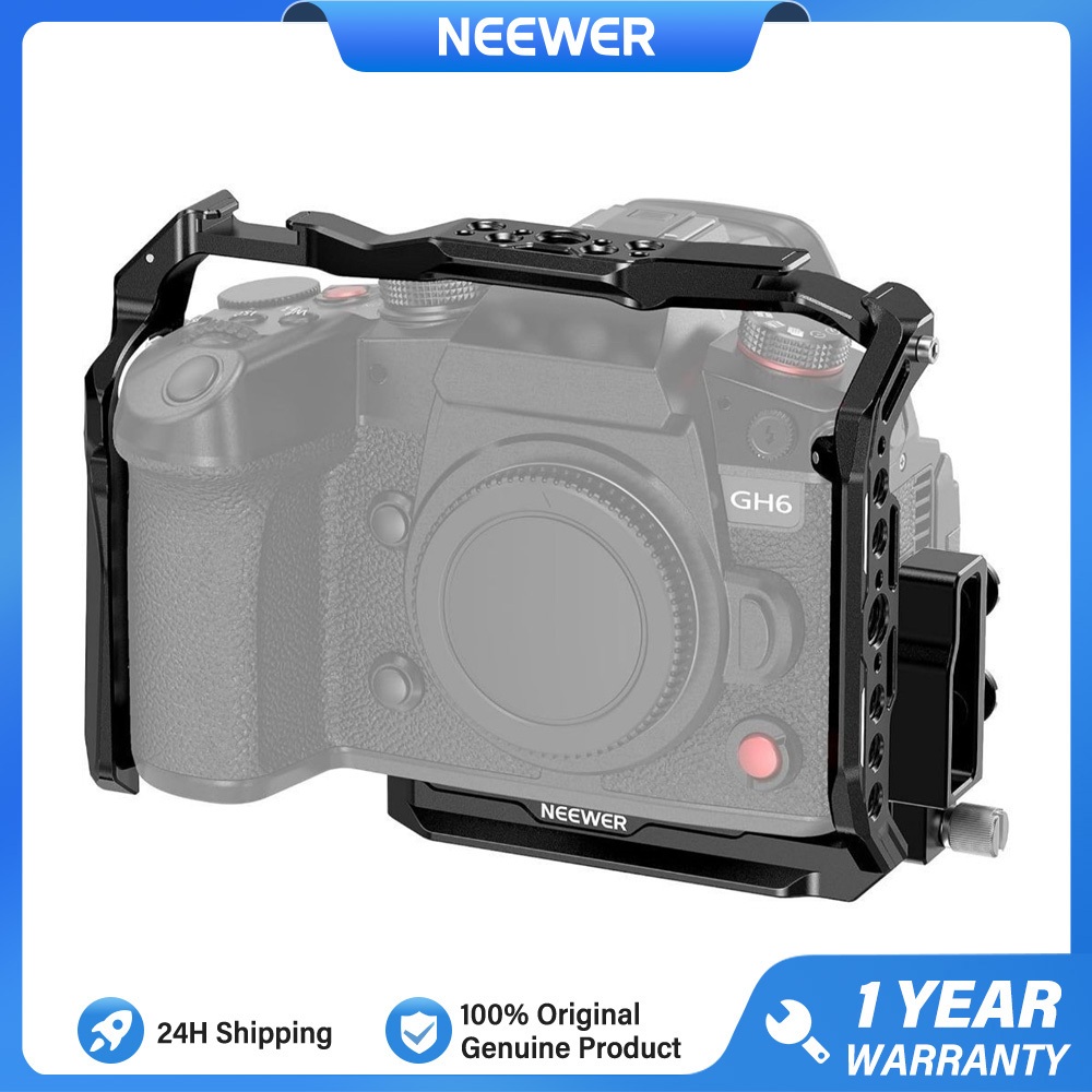NEEWER Lumix GH6 Camera Cage, Aluminum Video Rig with HDMI Cable Clamp ...