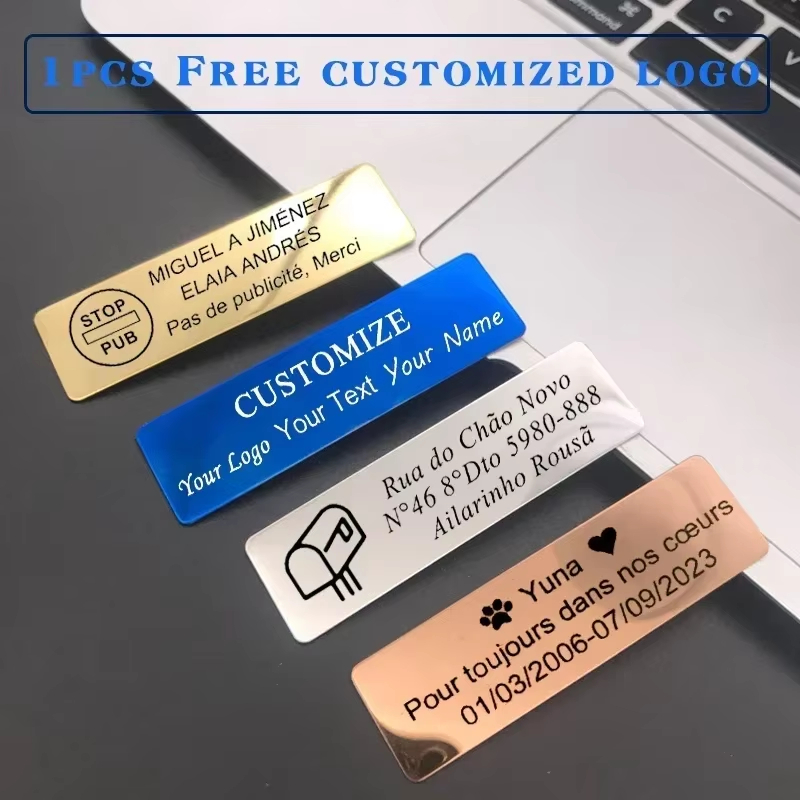 Free Personalize DIY Name Plate With Black Engraved Text Title LOGO On ...