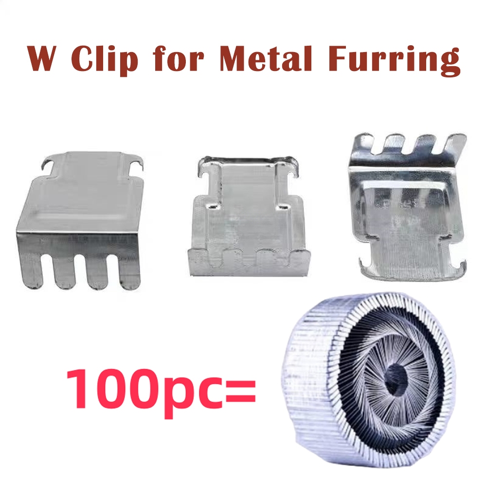 100PCS Double Furring Clip W Clip Metal Furring Wall Clip Metal Furring ...