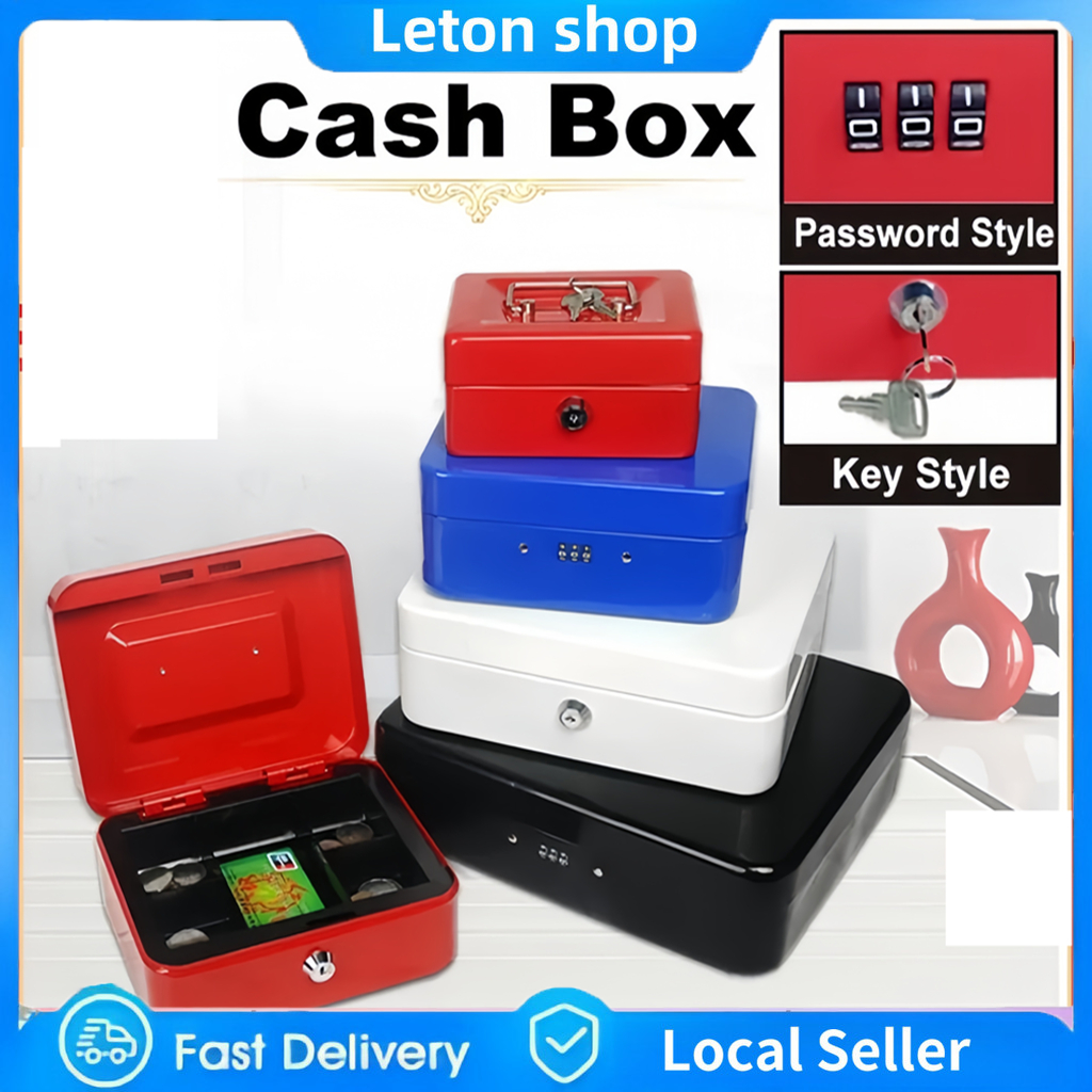Small Money Lock Box Security Box Safe Lock Box Mini Metal Cash Box ...