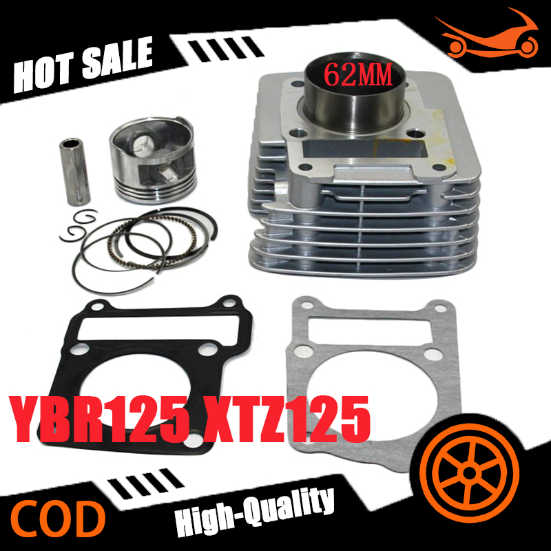 57.4mm/62mm Big Bore Engine Cylinder Block Kit for Yamaha YBR125 XTZ125 ...