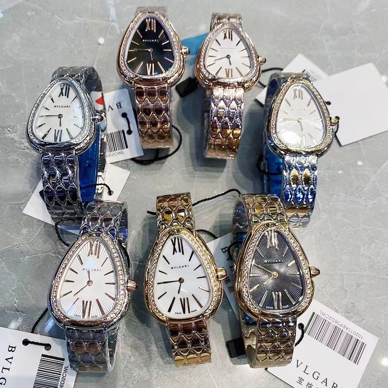 Bulgari Brand Snake Shaped Ladies Watch Korean Version in Style Simple ...