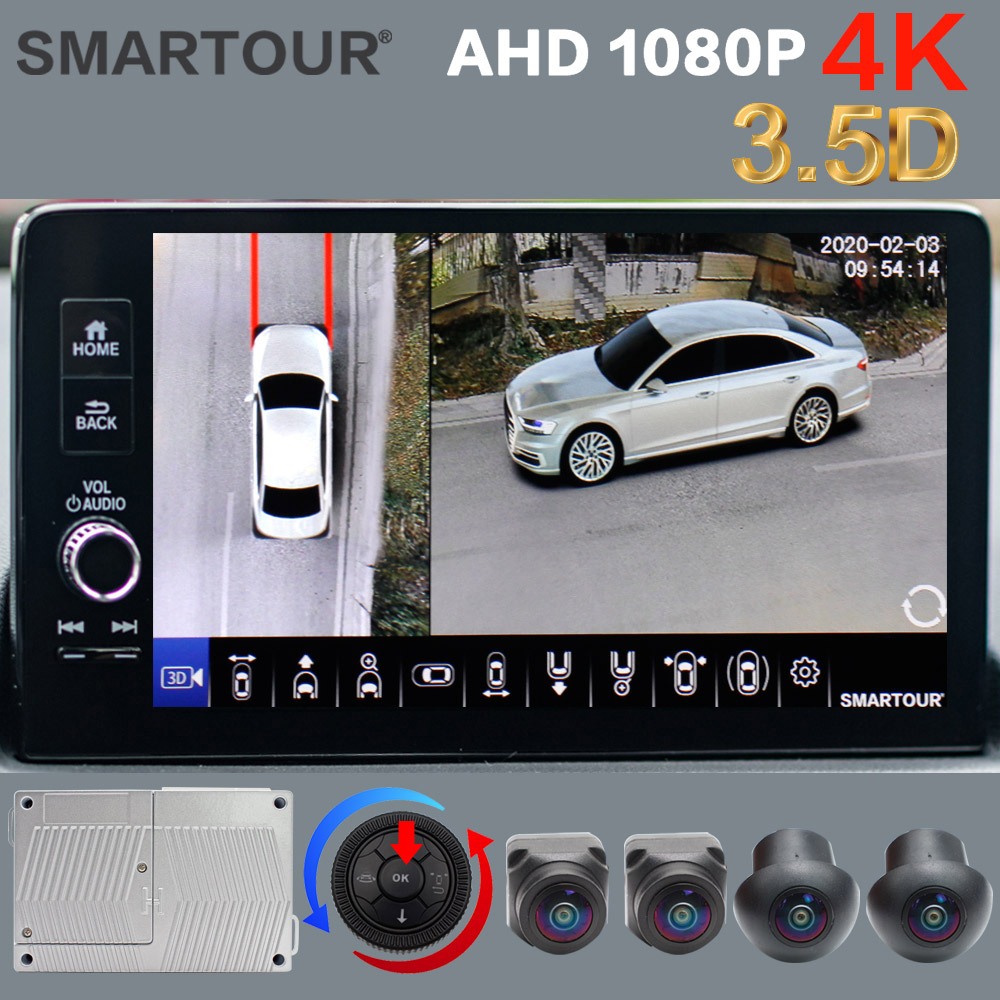 Smartour 3.5D 360 Degree Round Rear View Surround Car Reverse 4 Cameras ...