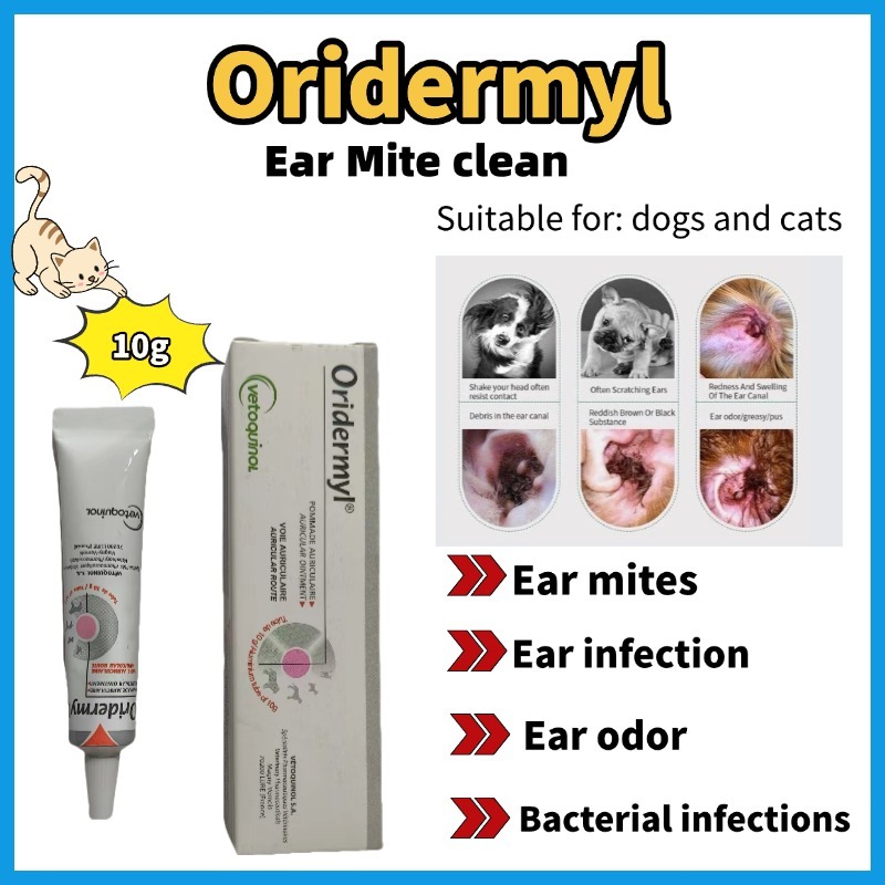Oridermyl 10g Ear Ointment Infection Mites Drop Cat Dog Pet Anti ...