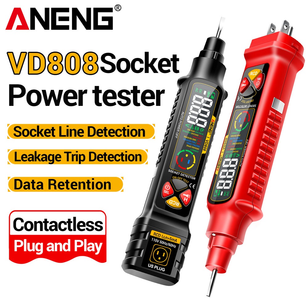 ANENG VD808 Circuit Breaker Finders Socket Circuit Analyzer AC Voltage ...