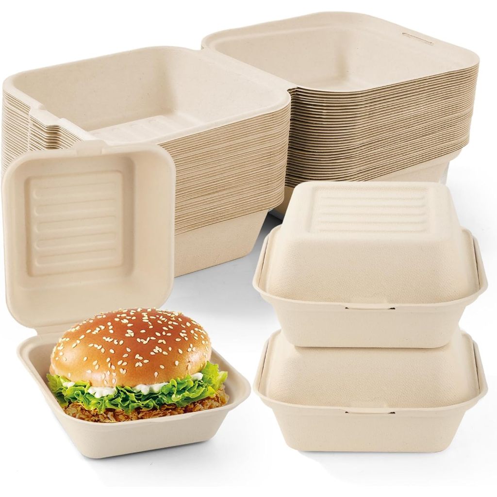 10/25 Packs Disposable To-Go Food Containers Sets, 6 x 6 Inches(15*15cm ...