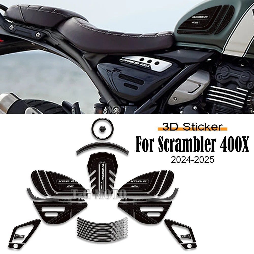For Triumph Scrambler 400X 400 X Stickers Tank Pad Side Grips Gas Fuel ...