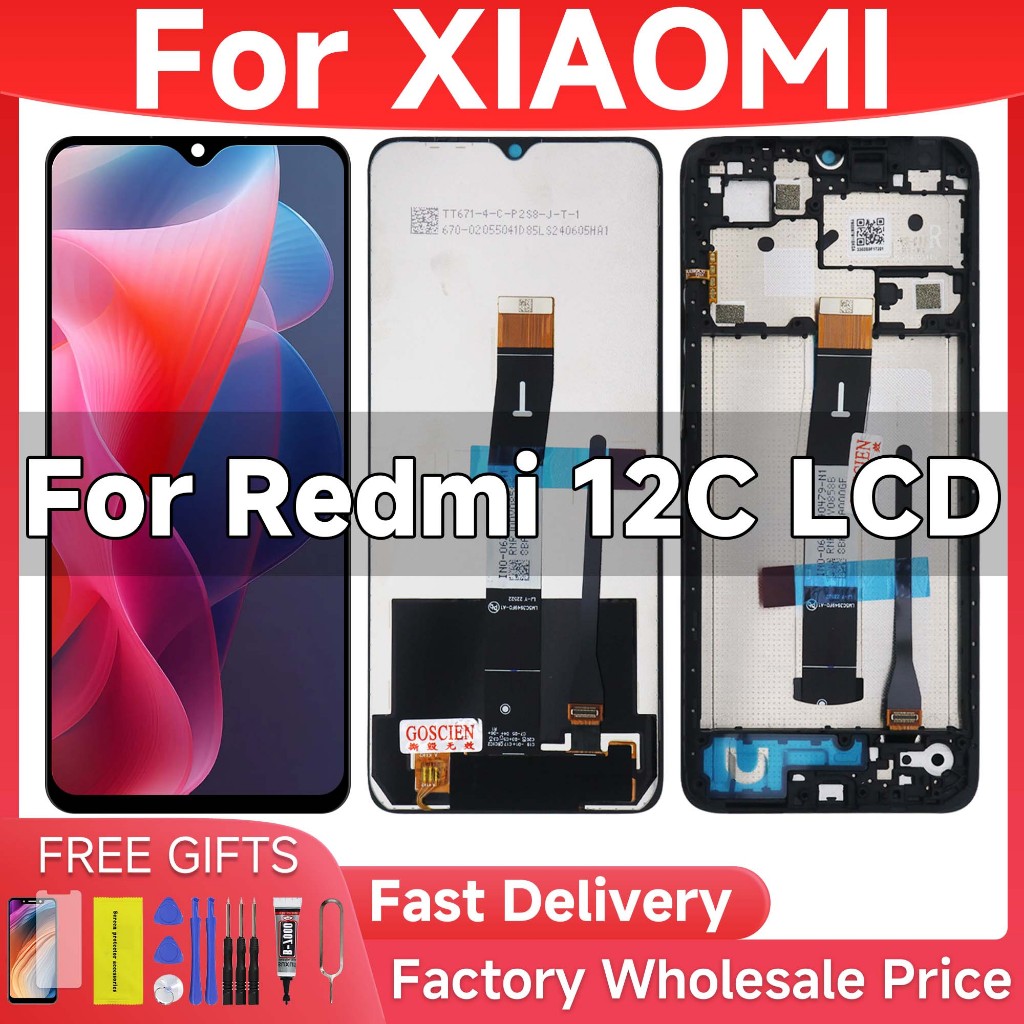 For Redmi 12C LCD Display With Frame 22120RN86G Touch Screen Redmi 12C ...