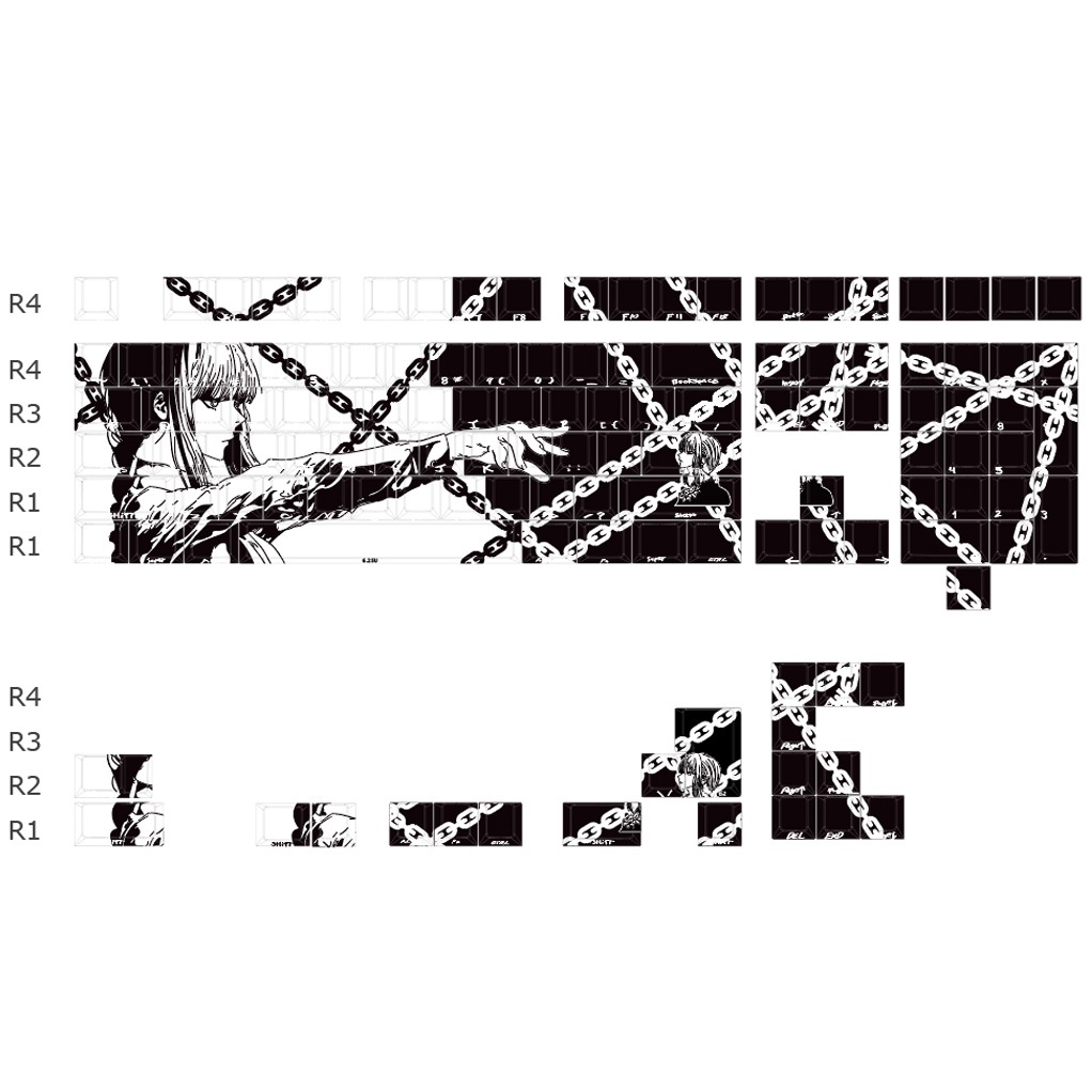 -LW- Makima Chain Mechanical Keyboard Side Printing Keycap Doubleshot ...