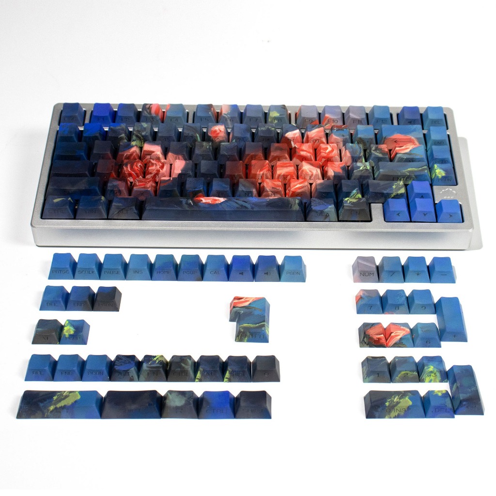 -LW- Oil Painting Style Rose PBT Material CHERRY Profile 128keys ...