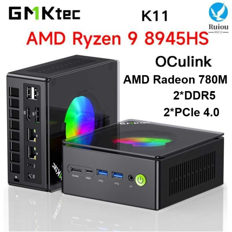 GMKtec K11 MINI PC AMD Ryzen 9 8945HS Mini PC AMD Radeon 780M 2*DDR5 ...