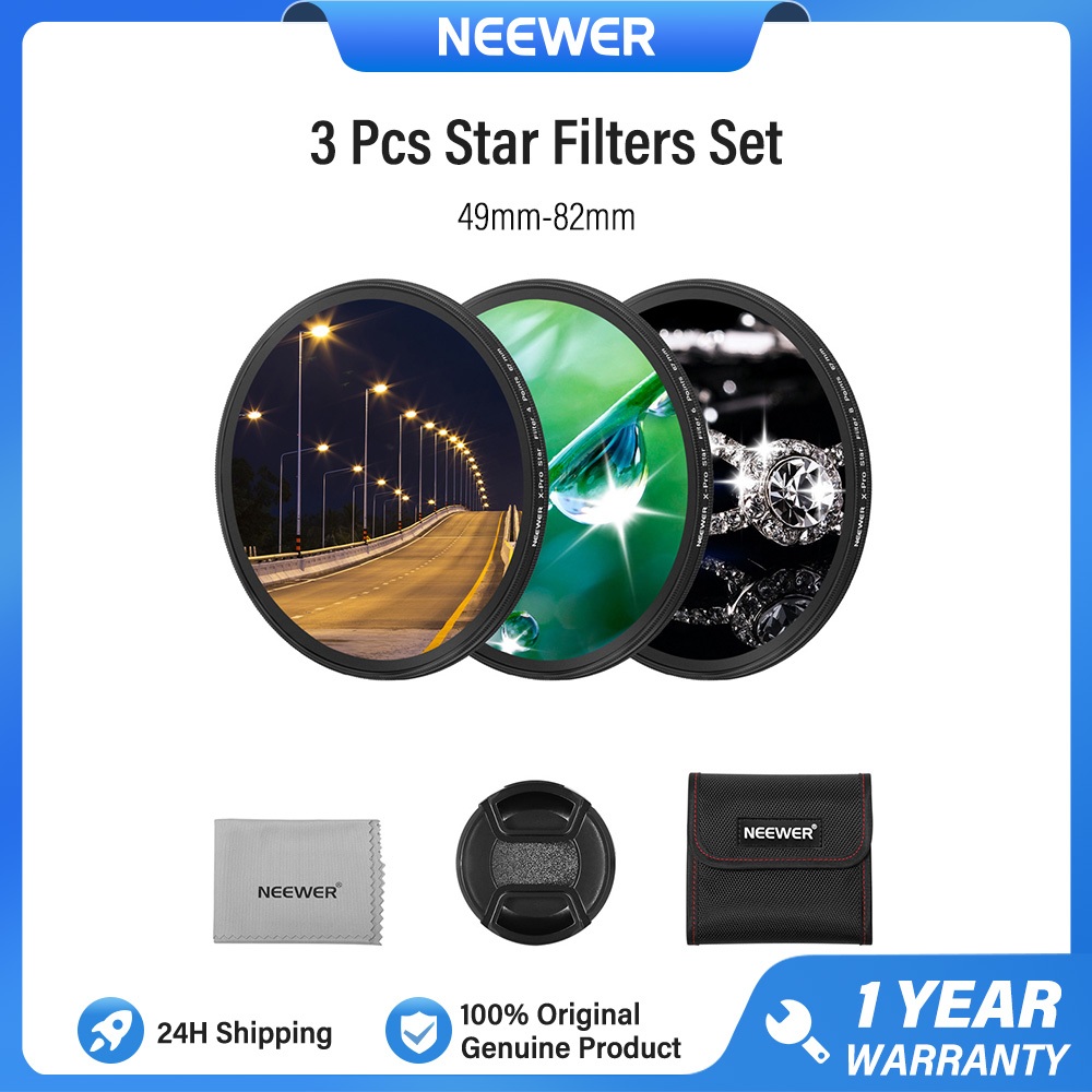 NEEWER 67mm Star Filter Cross Screen Star Effect Filter with 4, 6 and 8 ...