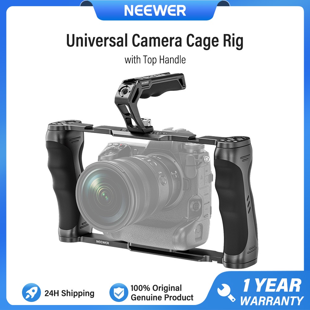 NEEWER Universal Camera Cage & Top Handle with 3/8" ARRI Locating Pins ...