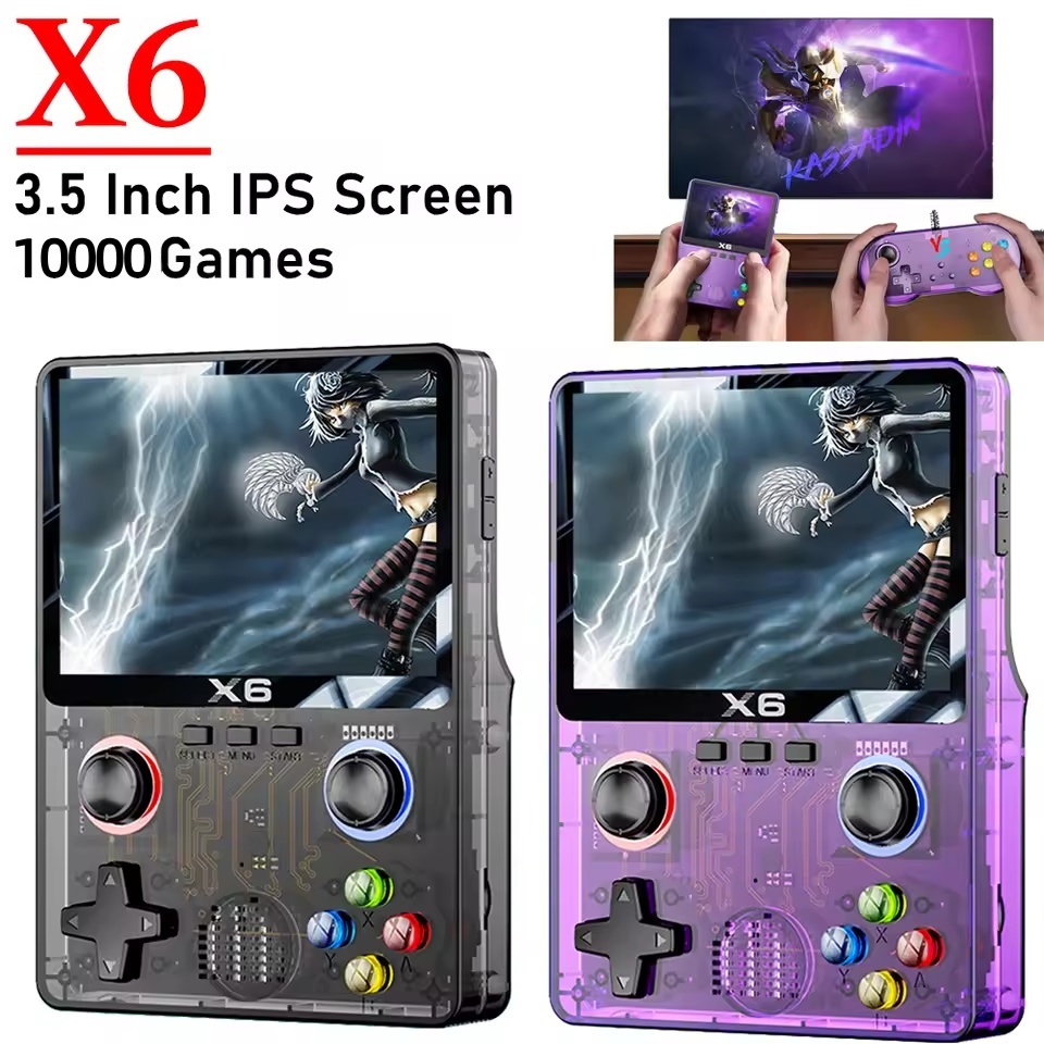 X6 Portable Video Game Console 2000mAh 3.5 Inch IPS Screen 10000 Games ...