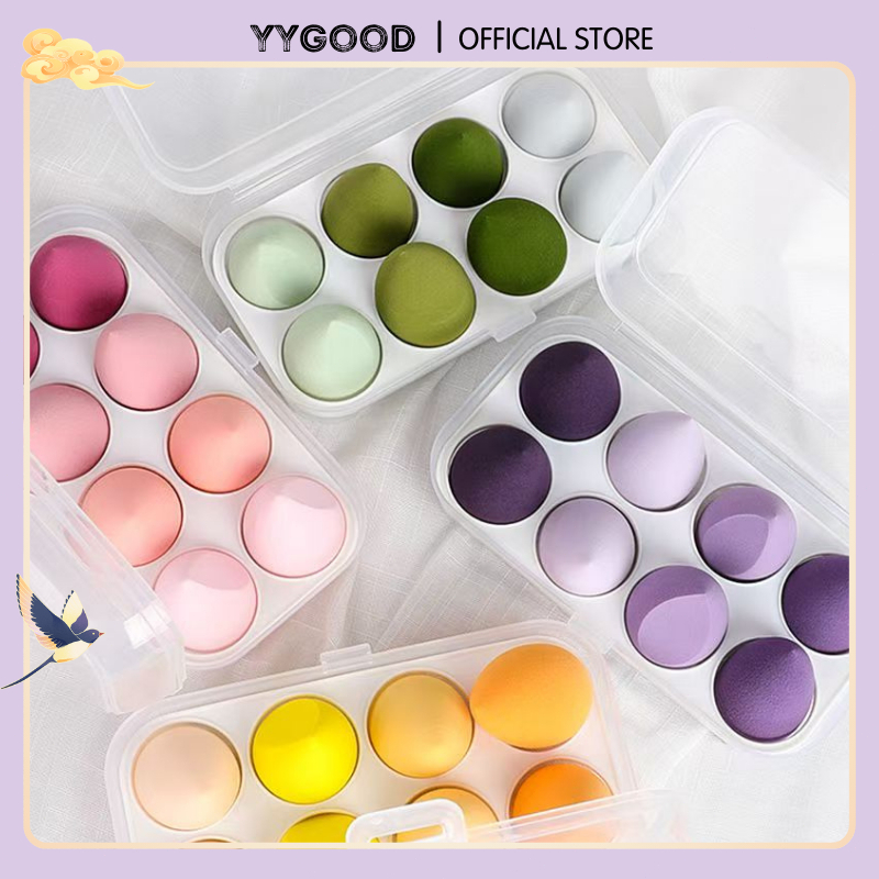 4/8pcs/Box Makeup Sponge Mixed Shape Set Puff Powder Puff Dry Wet Dual ...