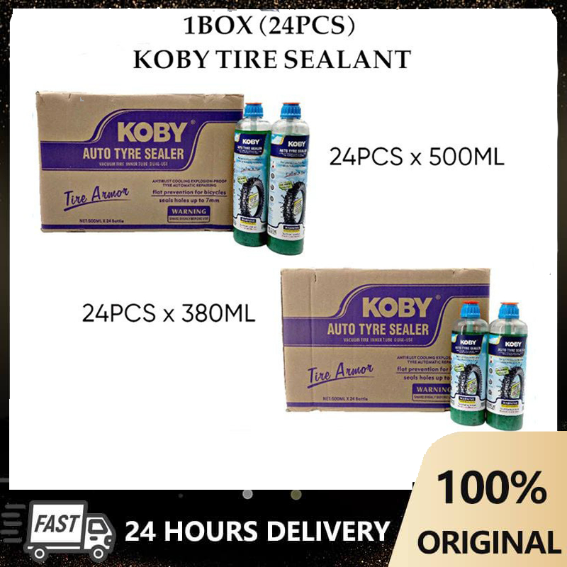24Pcs (1Box) Auto Koby Tire Sealant Liquid Anti-Flat Tyre For Tubeless Universal 500ml/380ml ...