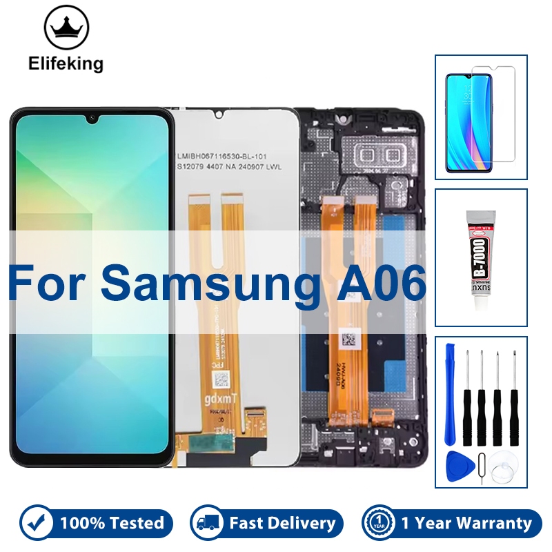 High Quality LCD For Samsung Galaxy A06 A065 Display Touch Screen Assembly With Frame SM-A065F ...