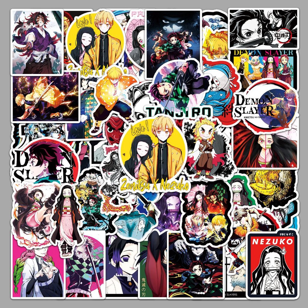 50PCS Demon Slayer Stickers Classic Anime Toy DIY Car Luggage Guitar ...
