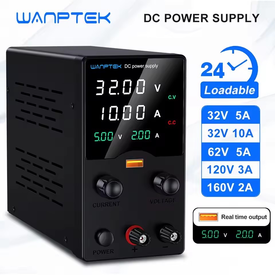Wanptek DC Power Supply 30V 10A 5A 60V 5A 120V 3A Variable Bench Power ...