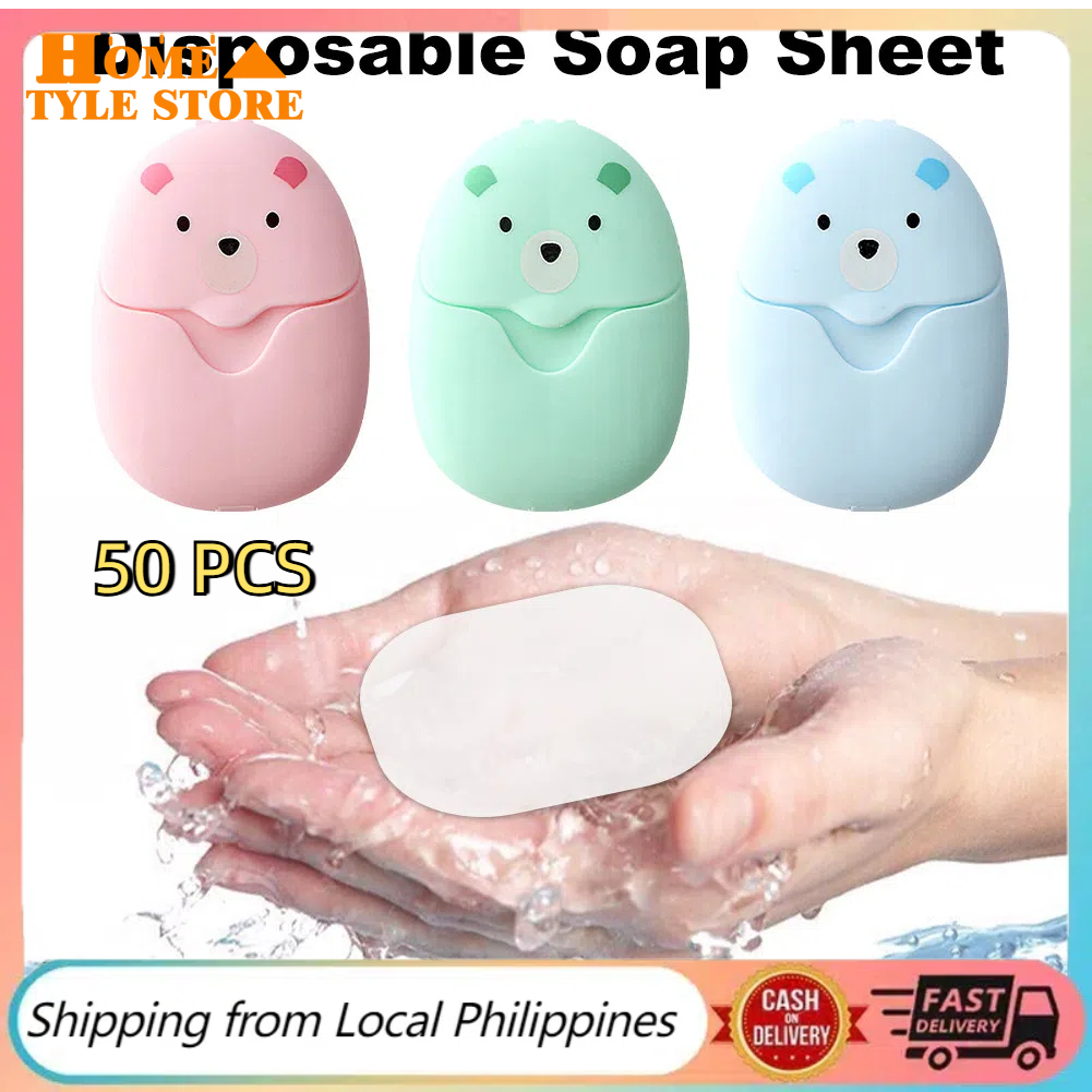 50 Pieces a Pack Travel Soap Sheet Disposable Paper Soap Portable Hand ...