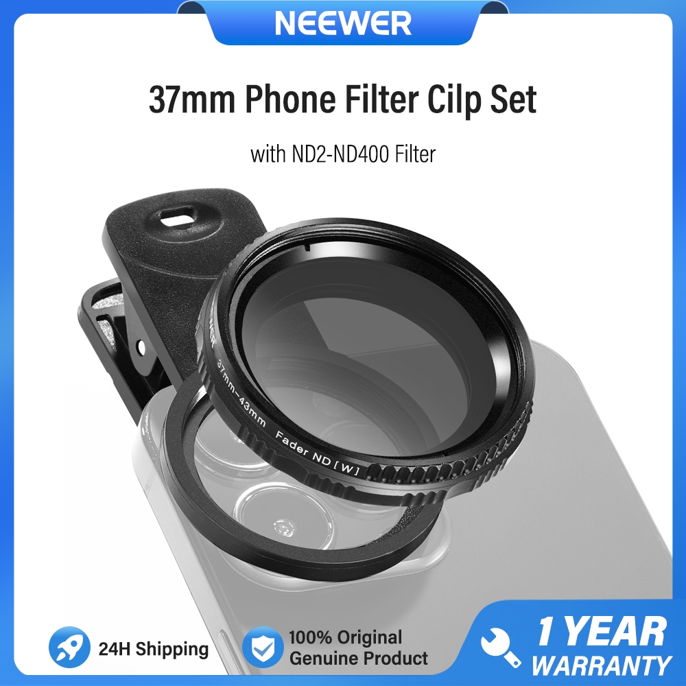 NEEWER 37mm Clip On ND2-ND400 Phone Lens ND Filter Kit: Adjustable ...
