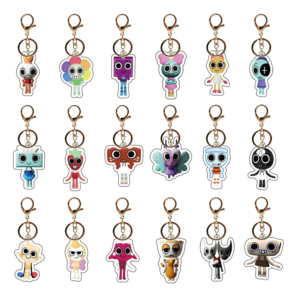 Horror Game Dandy's World Keychains for Accessories Bag Shrimpo Gigi ...