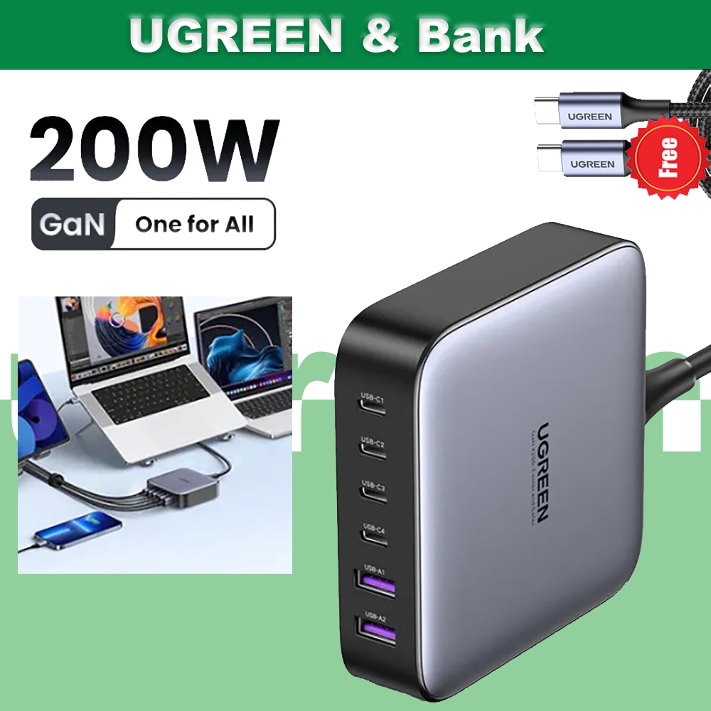 UGREEN High-speed Charger PD 200W C-type USB Desktop Charger Laptop ...