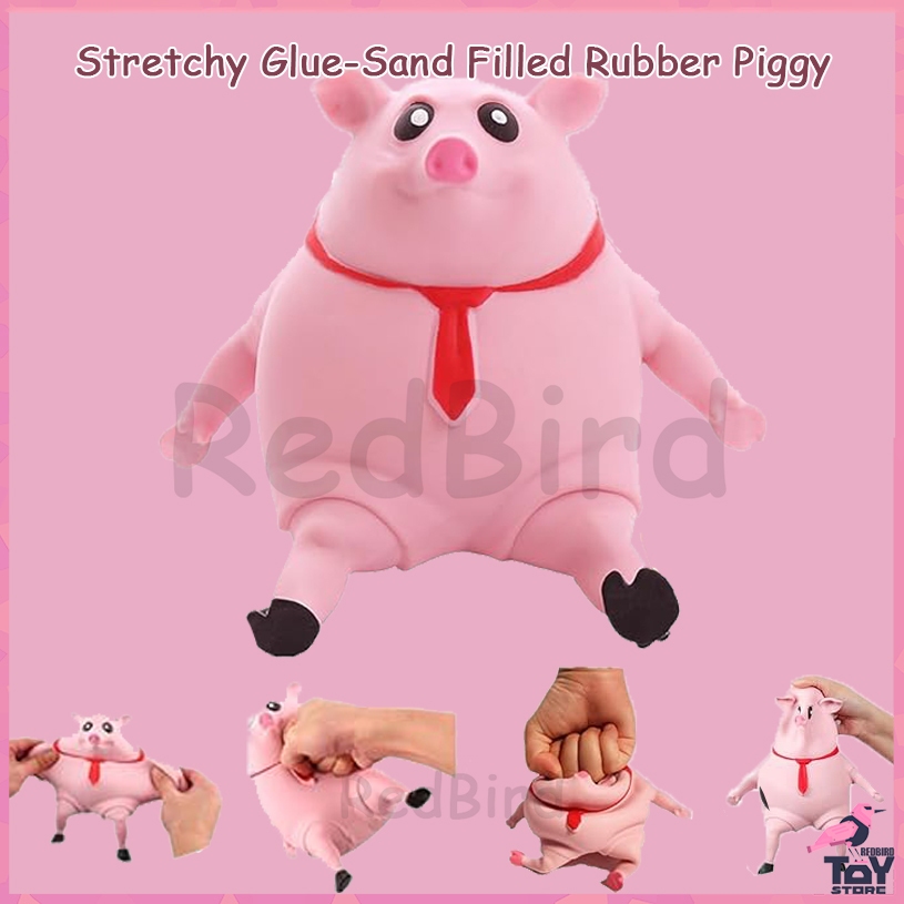 Stretchy Glue-Sand Filled Rubber Pig, Latex Piglet Soft Decompression ...
