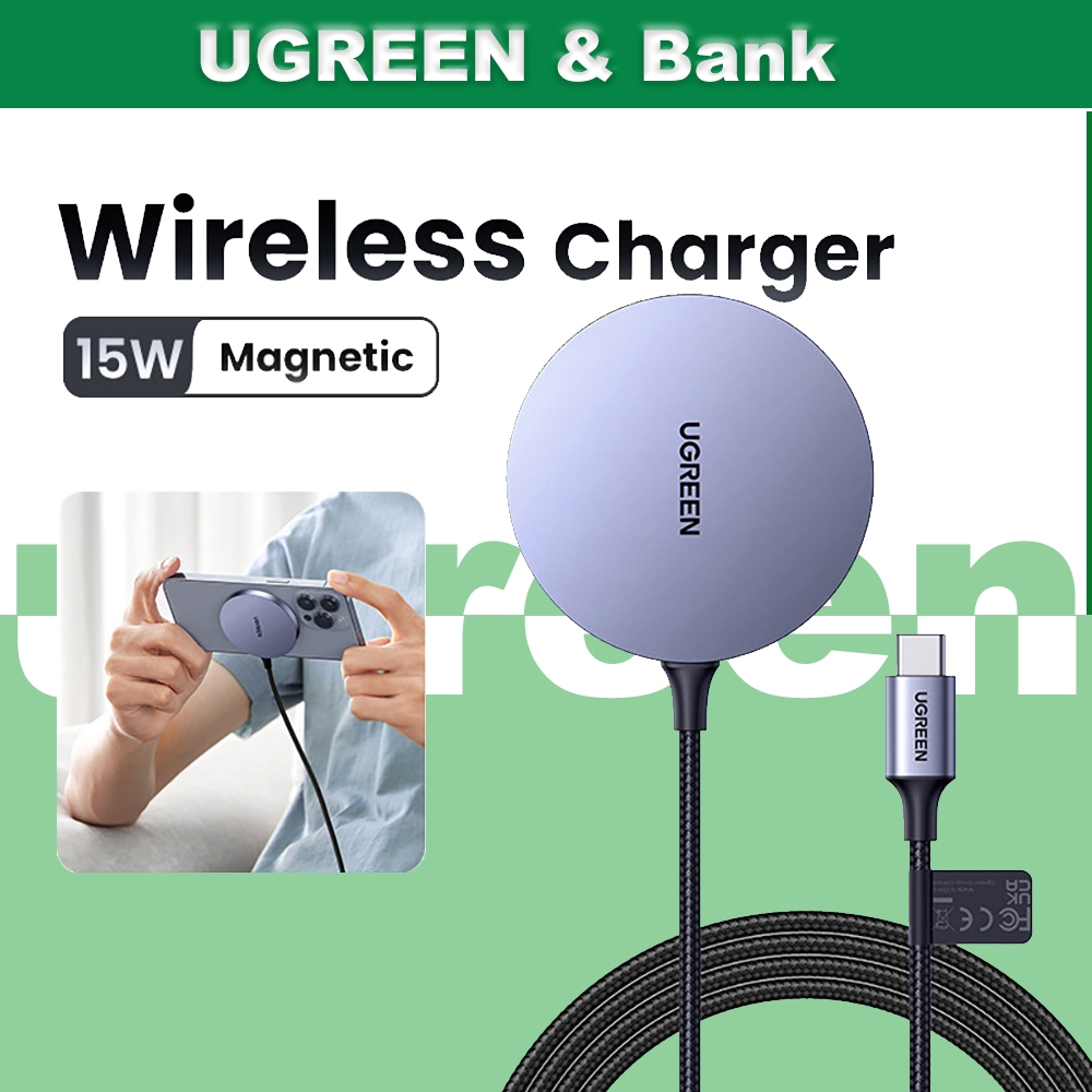 UGREEN 15W Wireless Charging Station Portable Charging Pad Fast Charger ...