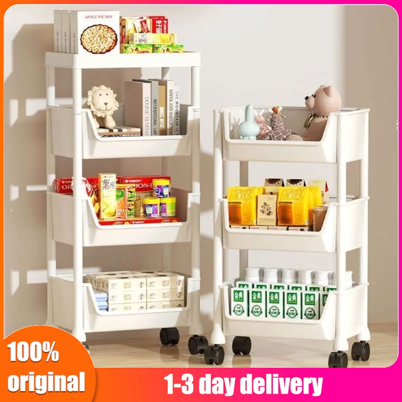 4 Tier Moving Rack Trolley Organizer Cart Racks Organizer Storage ...