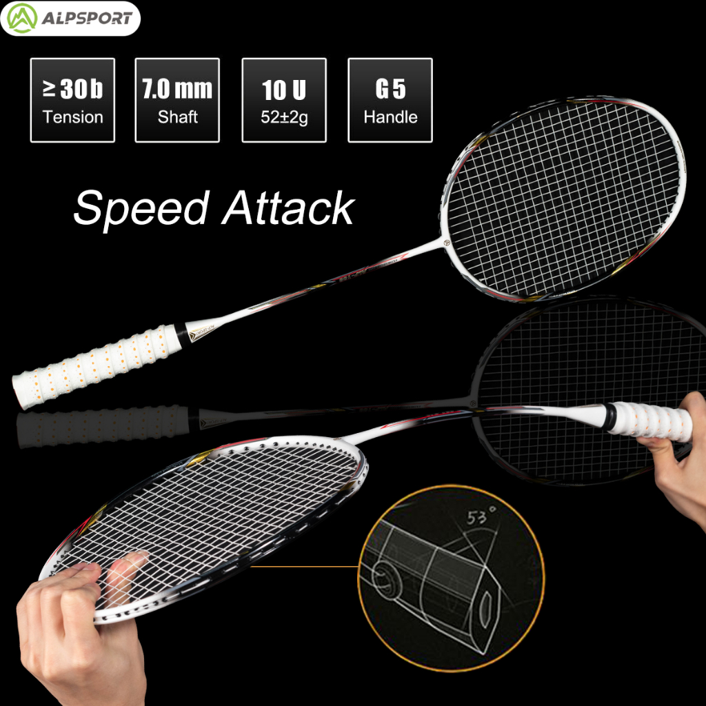 ALP AIR Badminton racket [Free delivery-COD] 2PCS/1 batch 10U Ultralight With bag and binding ...